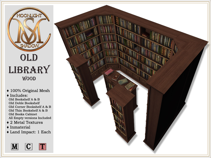 Second Life Marketplace - [MS] Old Library - Wood (Boxed)